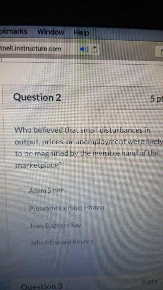 Solved okmarks Window thell.instructure.com Question 2 Who | Chegg.com