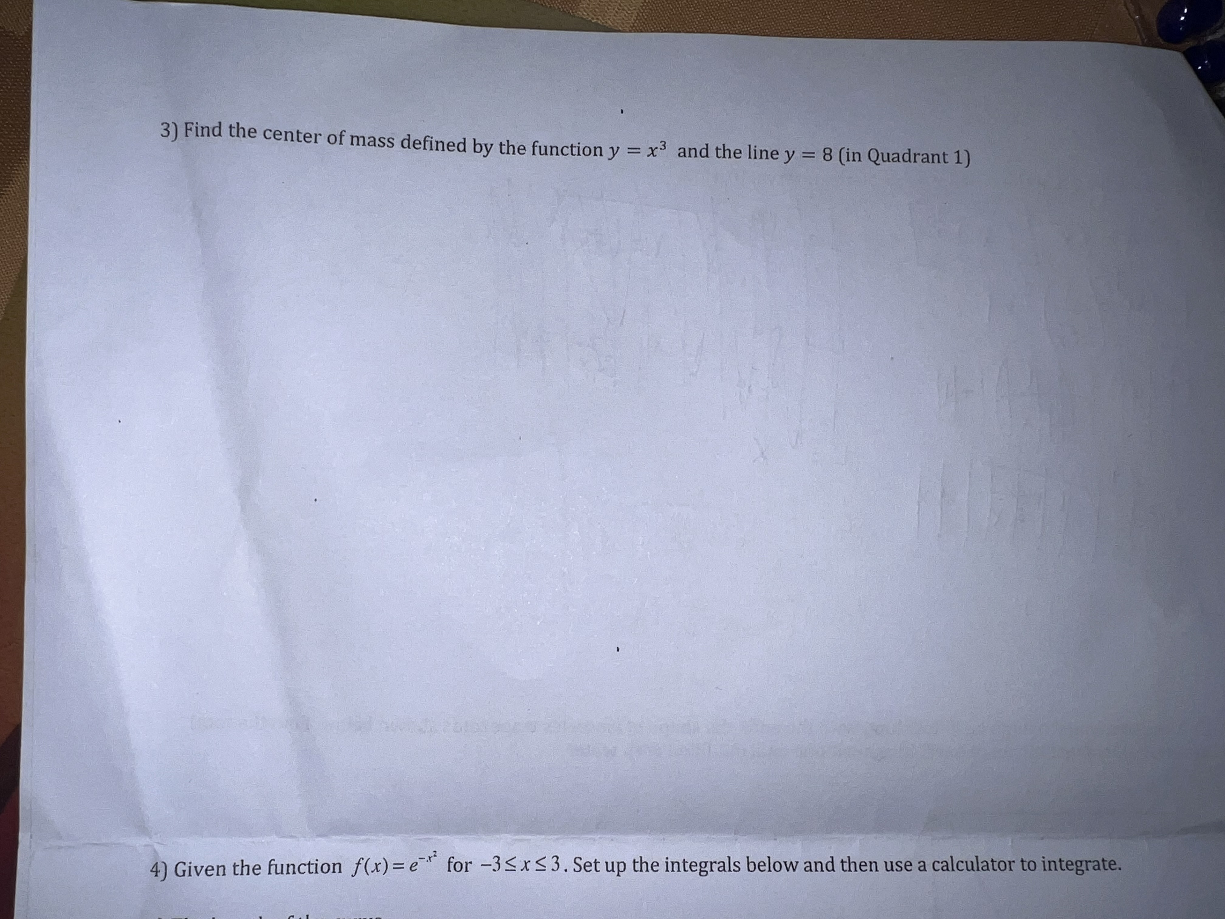 Solved Find the center of mass defined by the function y=x3 | Chegg.com