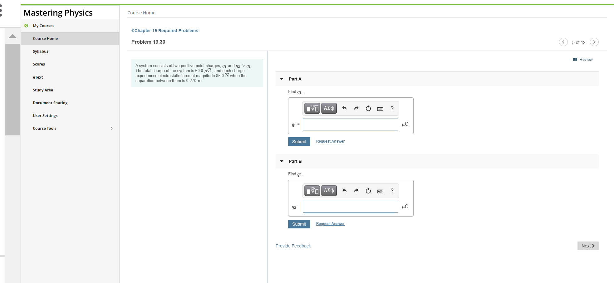 Solved Mastering Physics Course Home My Courses 91 The | Chegg.com
