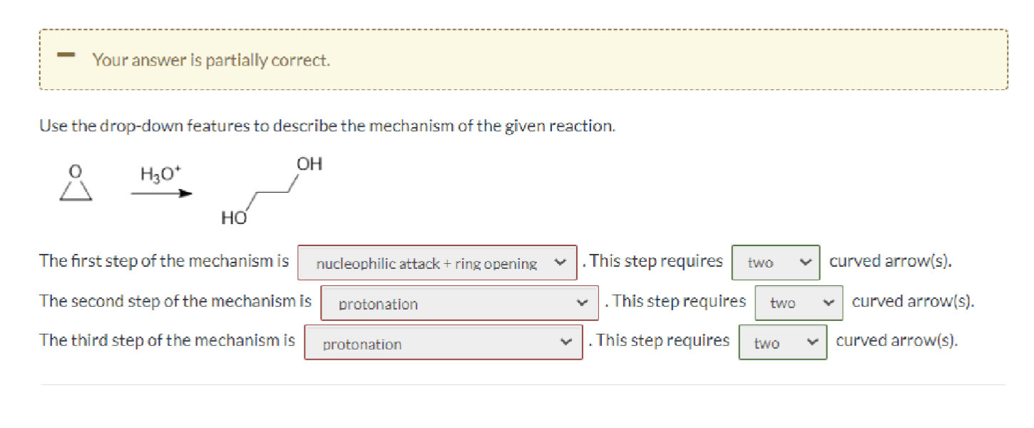 Solved Use the drop-down features to describe the mechanism | Chegg.com