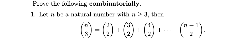 Solved Please Provide Combinatorial Proof By Providing An