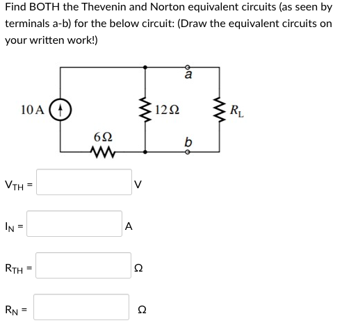 Solved Find BOTH the Thevenin and Norton equivalent circuits | Chegg.com