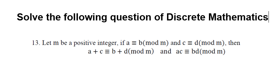 Solved Solve the following question of Discrete Mathematics | Chegg.com