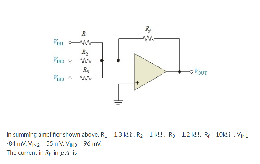 Solved In summing amplifier shown above, | Chegg.com