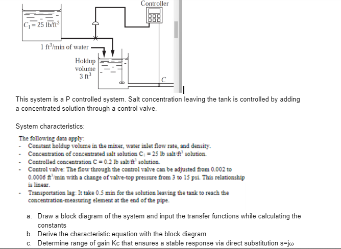 Solved This system is a P controlled system. Salt | Chegg.com
