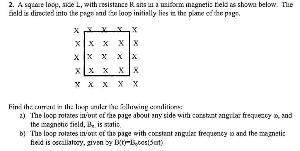 Solved 2. A square loop, side L, with resistance R sits in a | Chegg.com