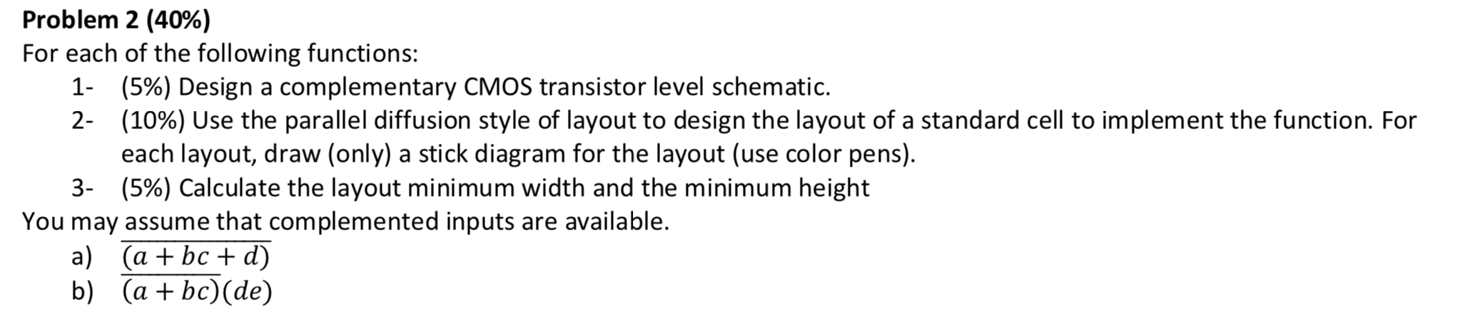Problem 2 (40%) For each of the following functions: | Chegg.com