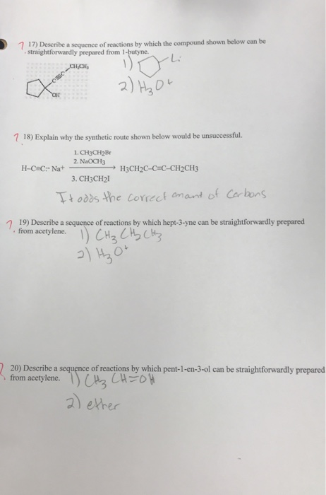 Solved 7 17) Describe a sequence of reactions by which the | Chegg.com