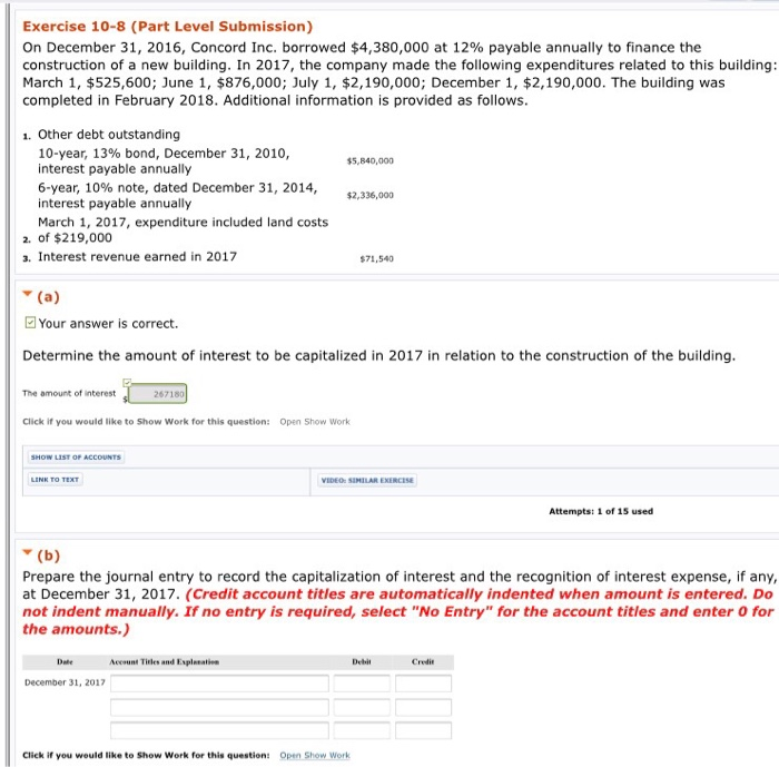 Solved Exercise 10-8 (Part Level Submission) On December 31, | Chegg.com