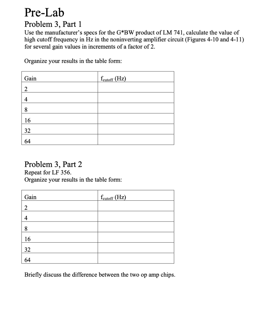 Solved Problem 3, Part 1 Use the manufacturer's specs for | Chegg.com