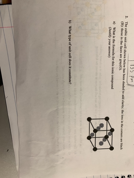 Solved 135 Pm The cubic unit cell shown below has been | Chegg.com
