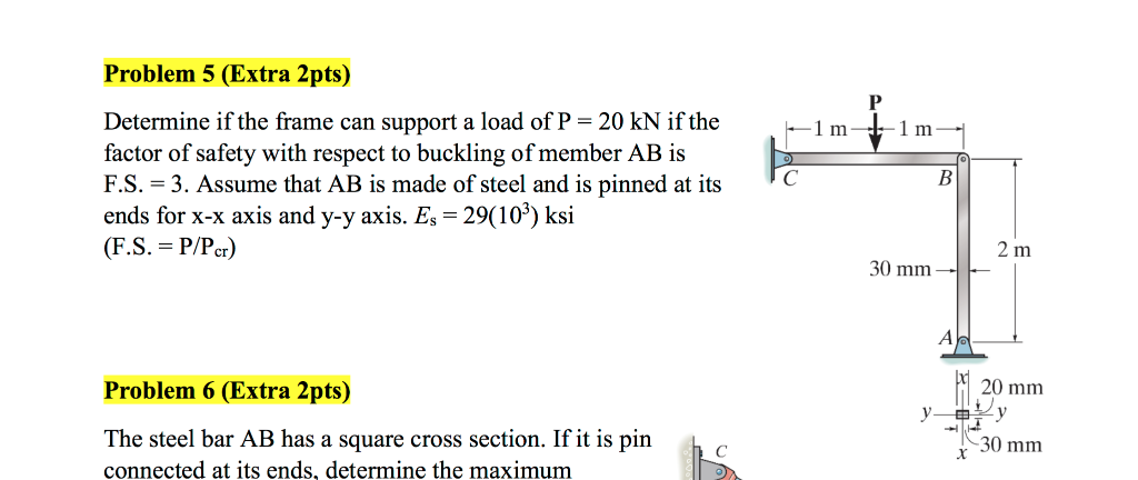 Solved Problem 5 (Extra 2pts) Determine if the frame can | Chegg.com