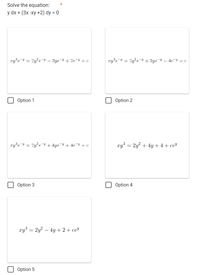 Solved Solve the equation dy/dx=2y/x for x>0 and y>0 * | Chegg.com