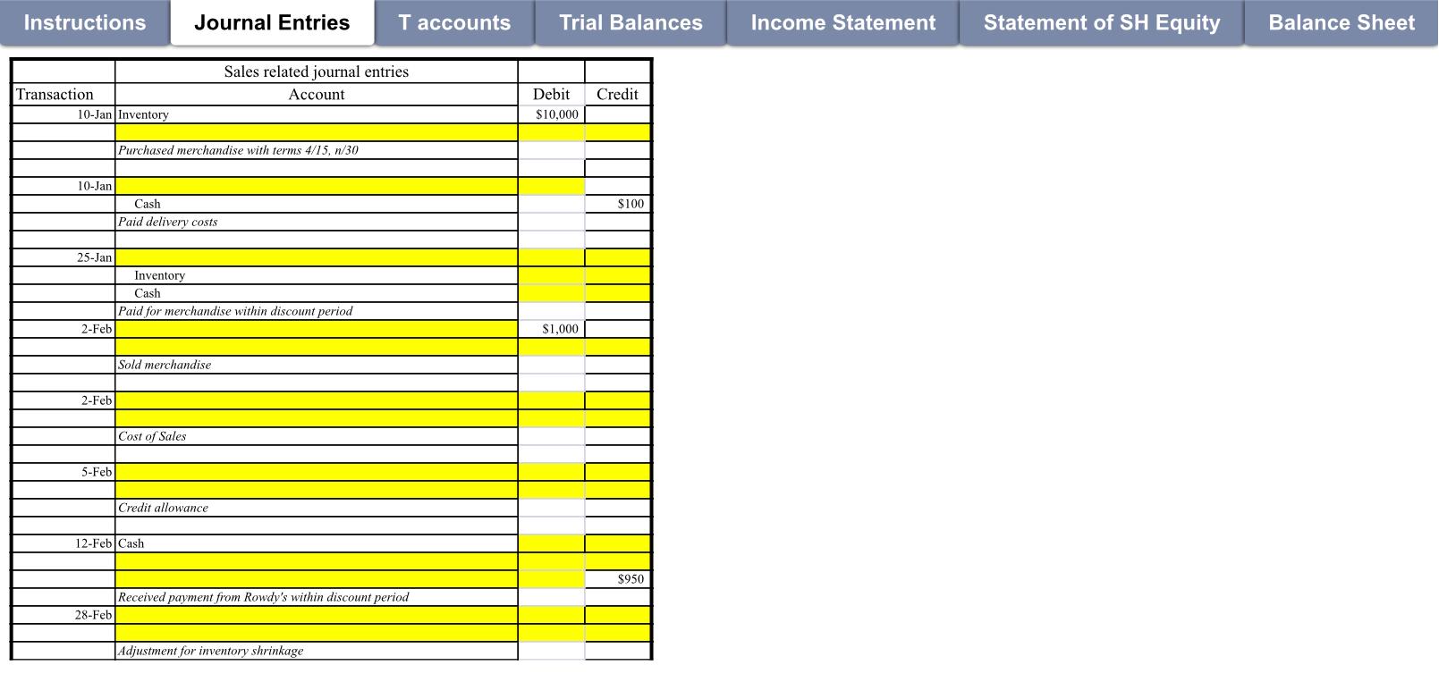 Solved Instructions Journal Entries T accounts Trial | Chegg.com