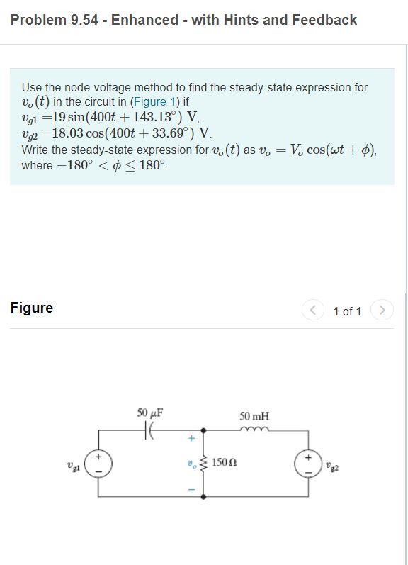 Solved Problem 9.54 - Enhanced - with Hints and Feedback Use | Chegg.com
