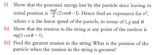 Solved A particle of mass m is attached to one end, A, of a | Chegg.com