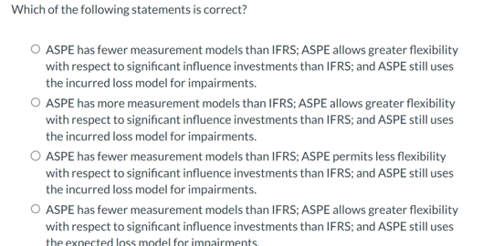 Solved Which of the following statements is correct? ASPE | Chegg.com
