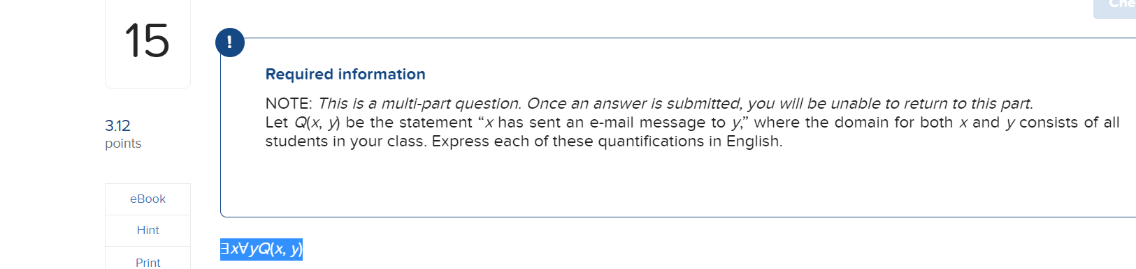 Solved Required information NOTE: This is a multi-part | Chegg.com