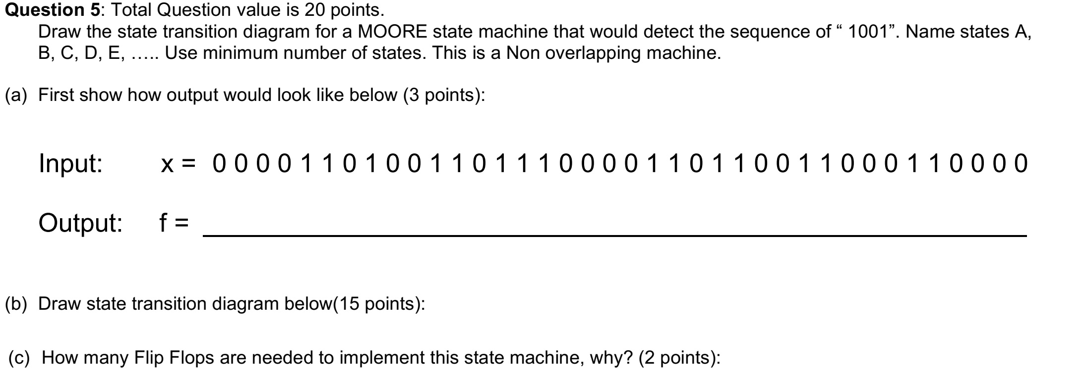 Solved Question 5: Total Question value is 20 points. Draw | Chegg.com