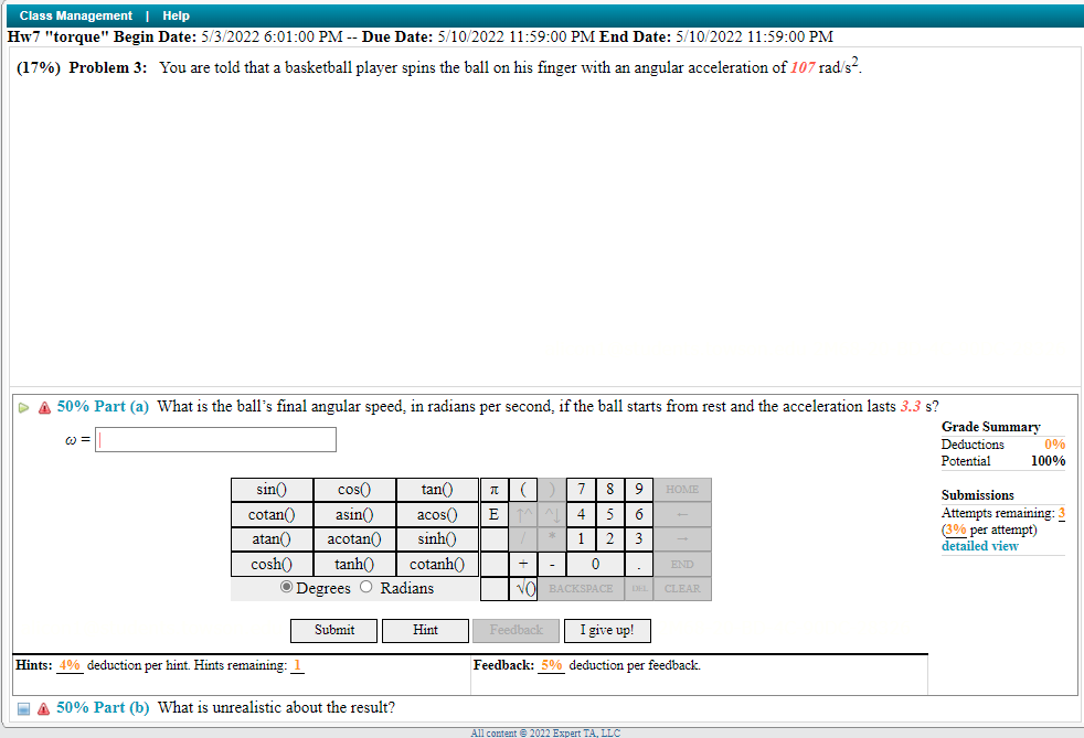 Solved Class Management | Help Hw7 "torque" Begin Date: | Chegg.com