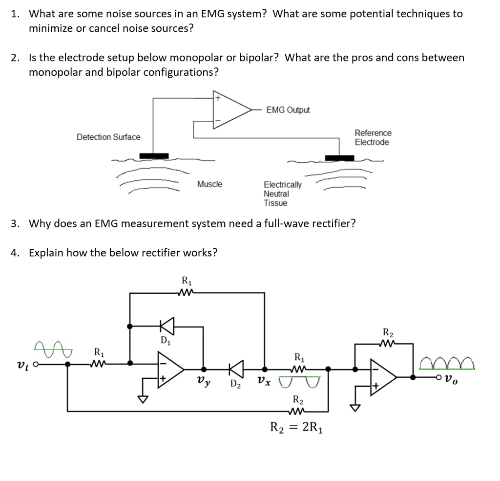 1. What are some noise sources in an EMG system? What | Chegg.com