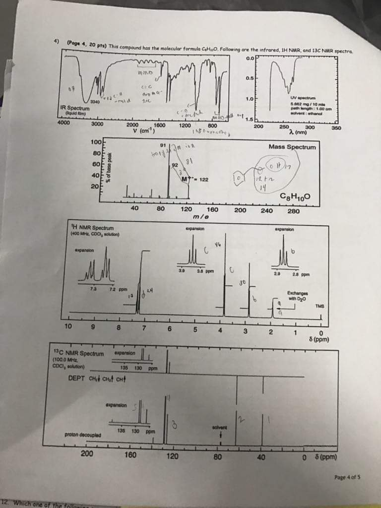 Solved II. Structure Elucidation, Interpret the following | Chegg.com