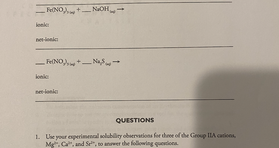 Solved Sr(NO3)2(aq)+Na2SO4(aq)→ ionic: net-ionic: | Chegg.com