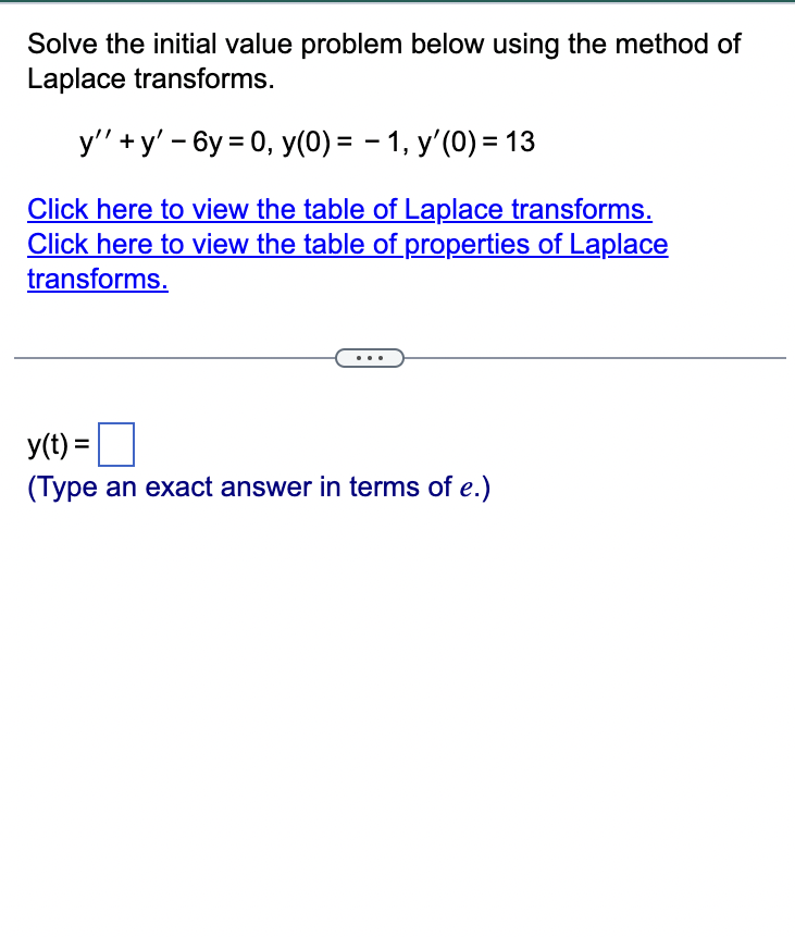 Solved Solve the initial value problem below using the | Chegg.com