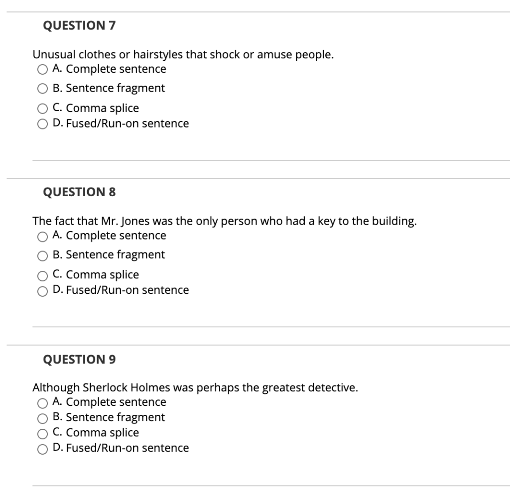 Solved QUESTION 7 Unusual clothes or hairstyles that shock | Chegg.com