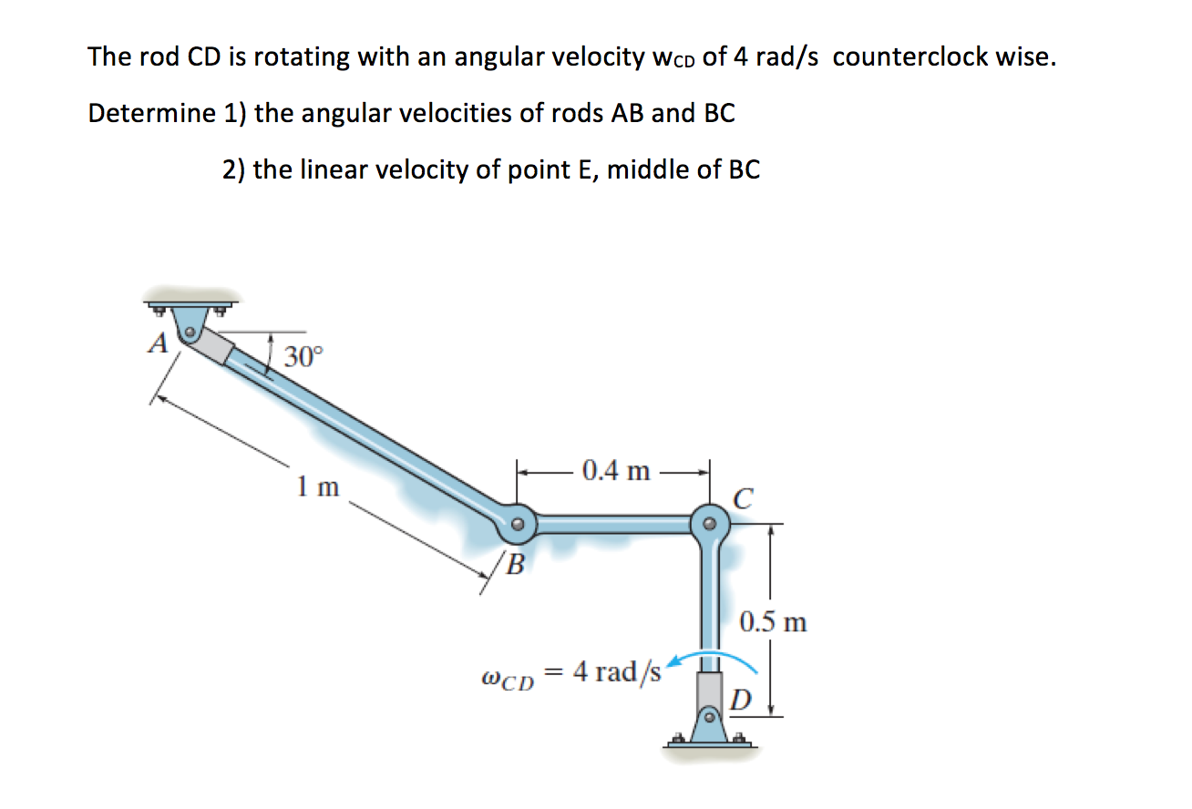 Solved The rod CD is rotating with an angular velocity wcd | Chegg.com