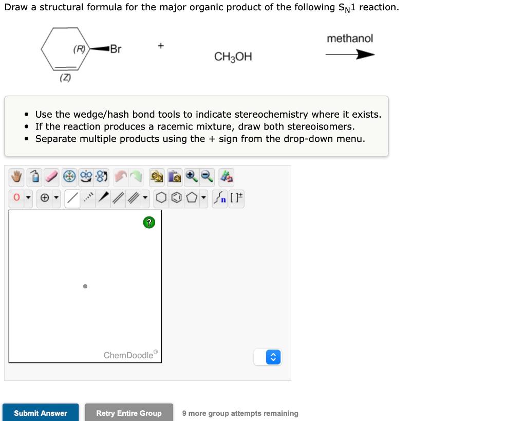 Solved Draw a structural formula for the major organic | Chegg.com