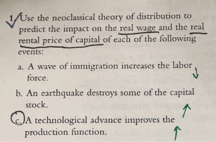 Solved 1/Use the neoclassical theory of distribution to | Chegg.com