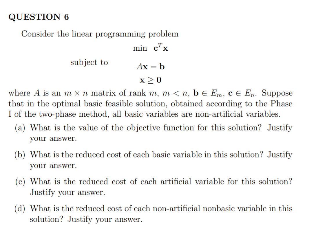 Solved QUESTION 6 Consider the linear programming problem | Chegg.com