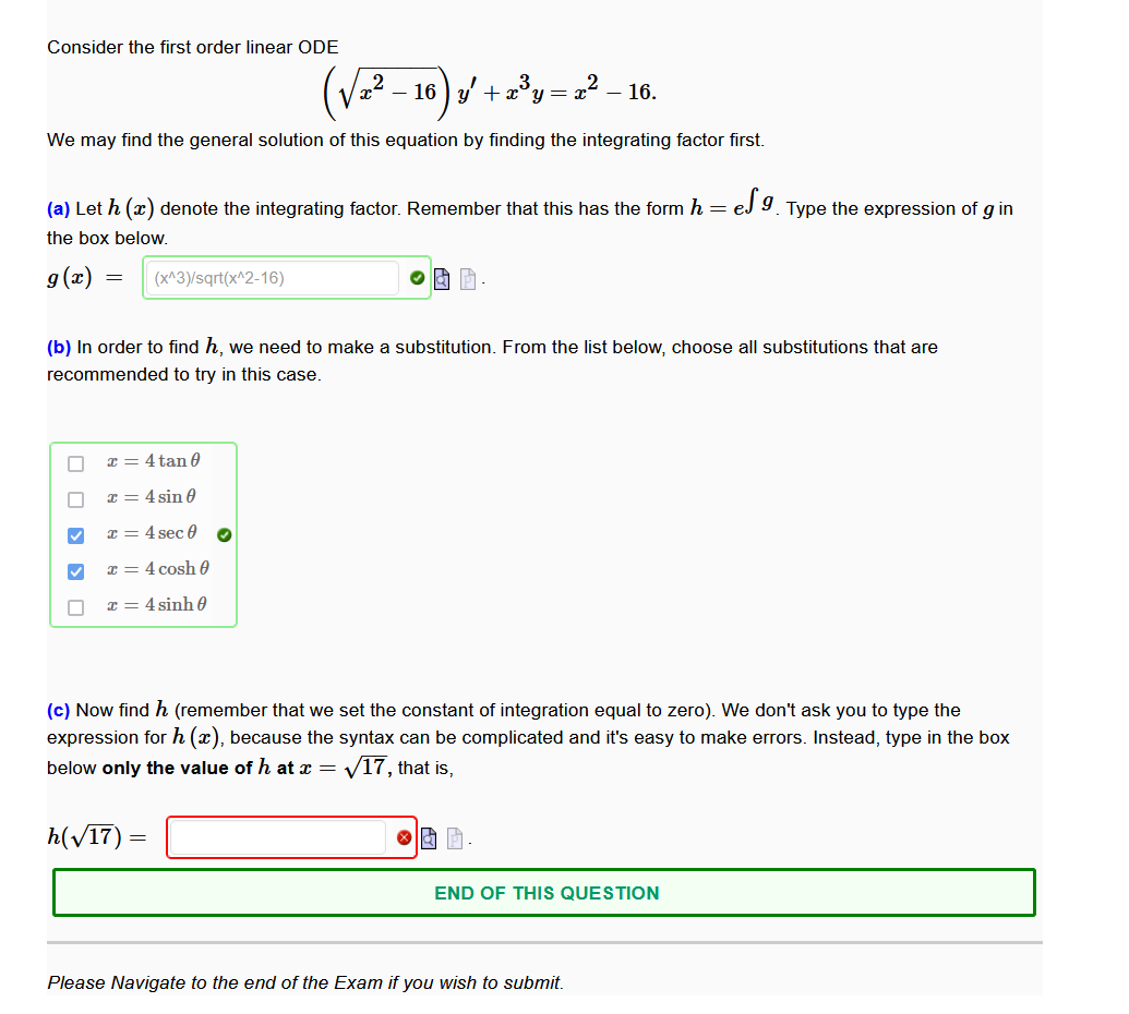Solved Consider the first order linear ODE | Chegg.com | Chegg.com