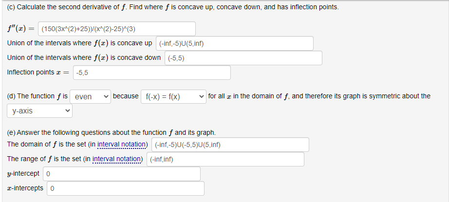 Solved F X X2−253x2 Instructions If You Are Asked For A