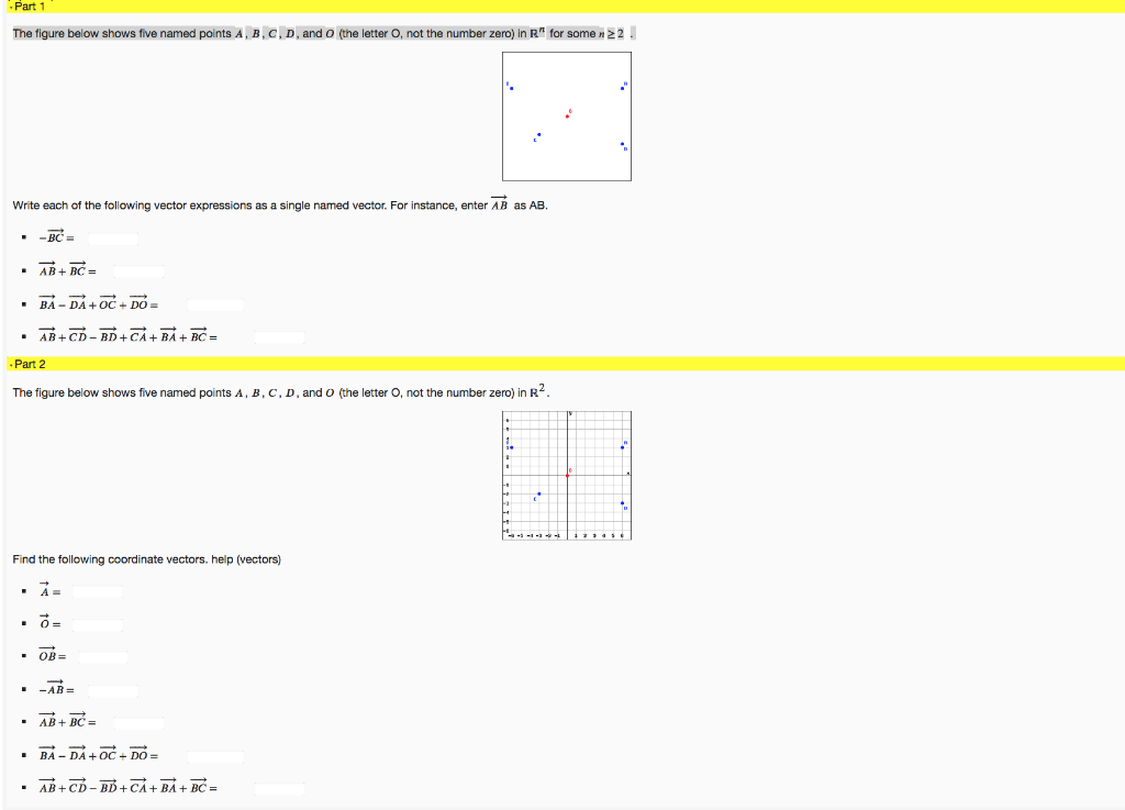 Solved Part 1 The figure below shows five named points 4, B | Chegg.com