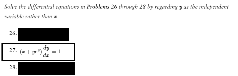 Solved Solve the differential equations in Problems 26 | Chegg.com