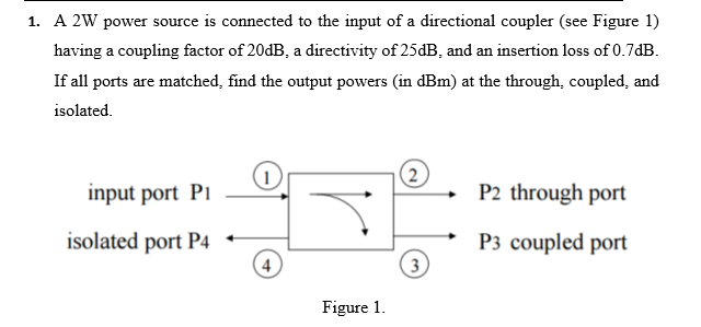 Solved 1 A 2w Power Source Is Connected To The Input Of A