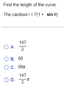 Solved Find the length of the curve. The cardioid | Chegg.com