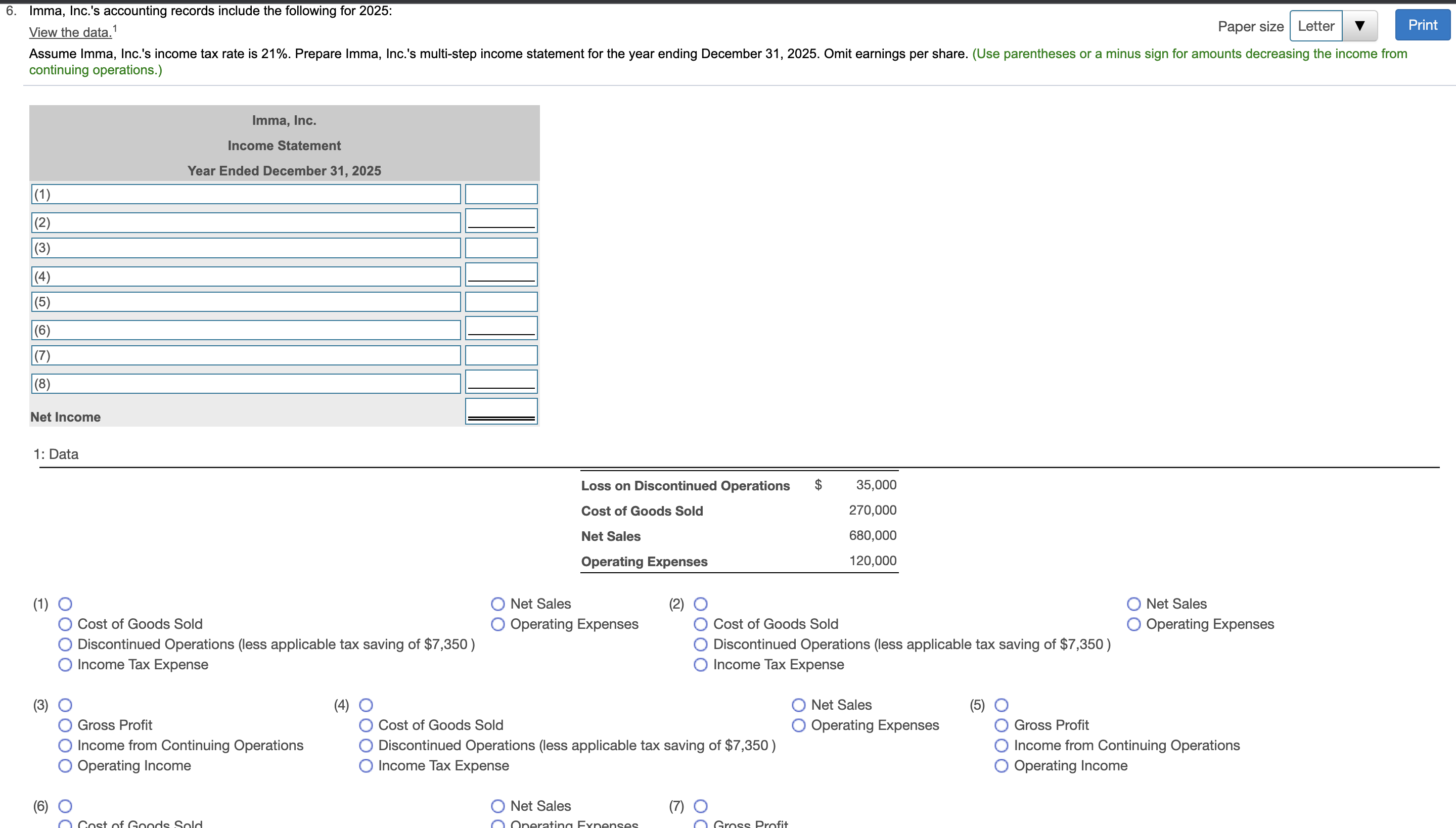 Imma, Inc.'s accounting records include the following | Chegg.com