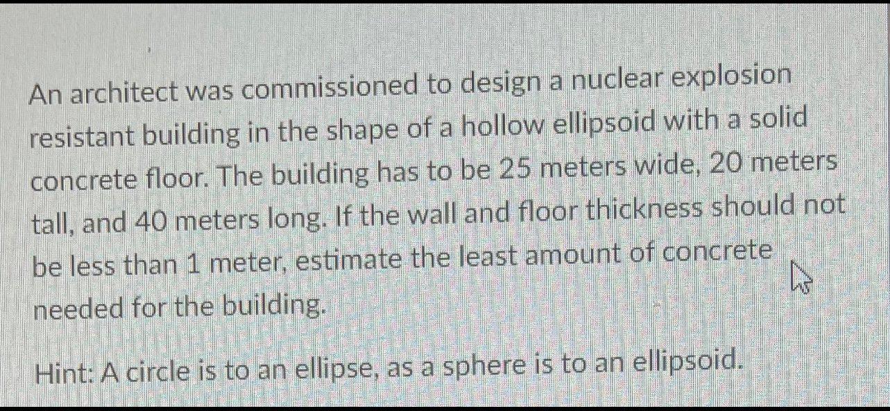 Solved An architect was commissioned to design a nuclear | Chegg.com