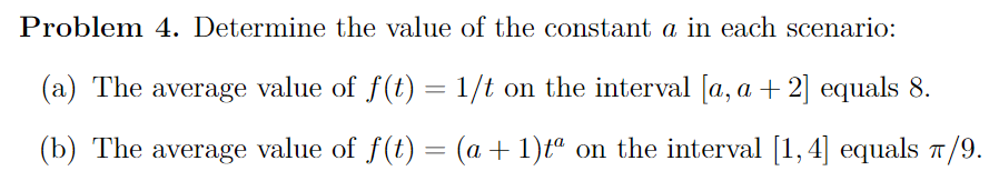 Solved Problem 4. Determine the value of the constant a in | Chegg.com