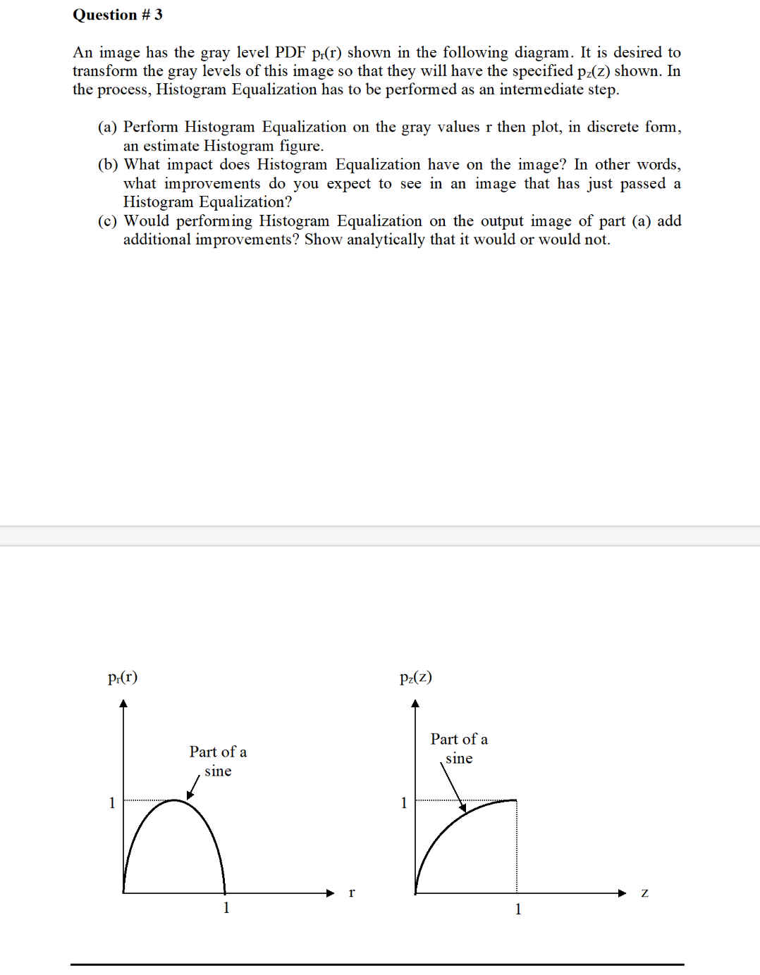 Solved An image has the gray level PDF pr(r) shown in the | Chegg.com