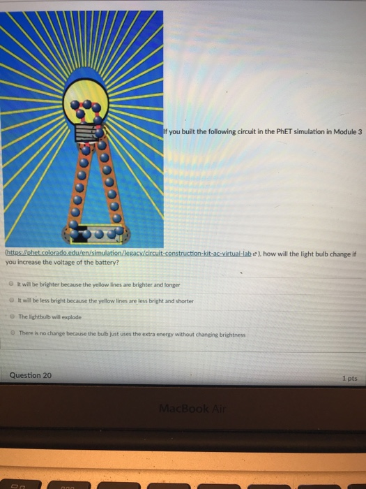 Solved f you built the following circuit in the PhET | Chegg.com