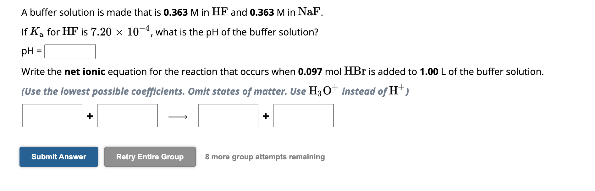 Solved A buffer solution is made that is 0.363M in HF and | Chegg.com