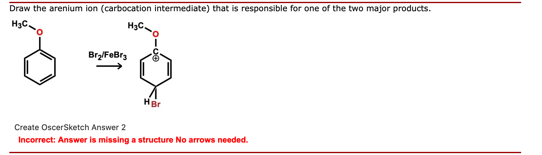 Solved Draw the arenium ion (carbocation intermediate) that | Chegg.com
