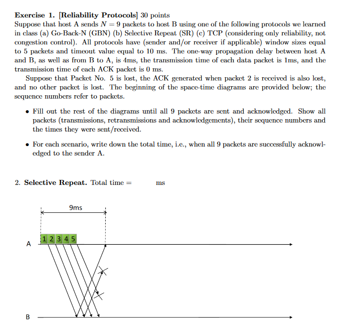 Solved Exercise 1. [Reliability Protocols] 30 ﻿pointsSuppose | Chegg.com