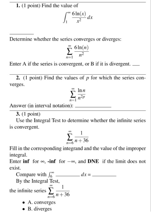 Solved 1. Find the value of ∫∞16ln(x)x2dx ∫ infinity | Chegg.com