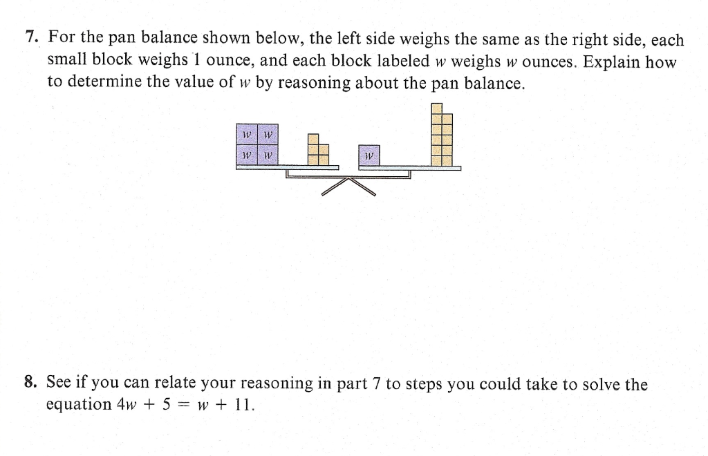 Solved 7. For the pan balance shown below, the left side | Chegg.com