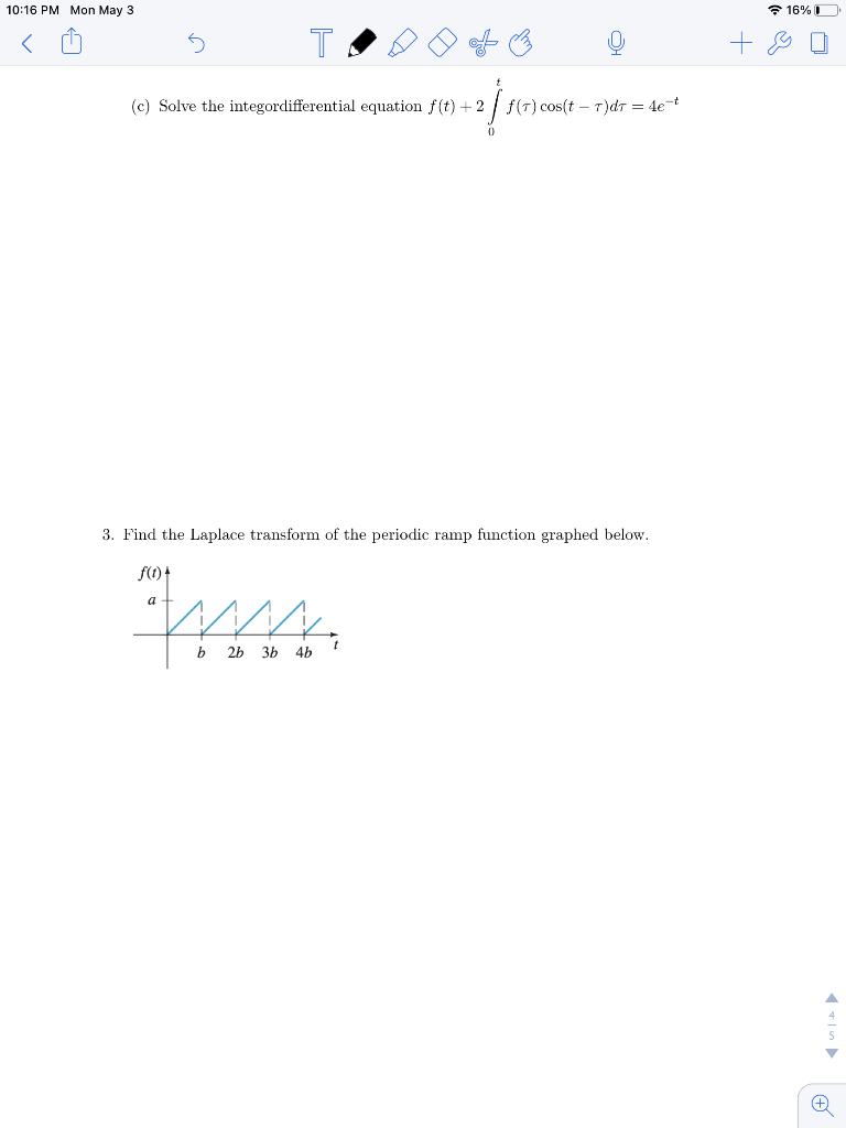 Solved Solve the integordifferential equationf(t) + | Chegg.com
